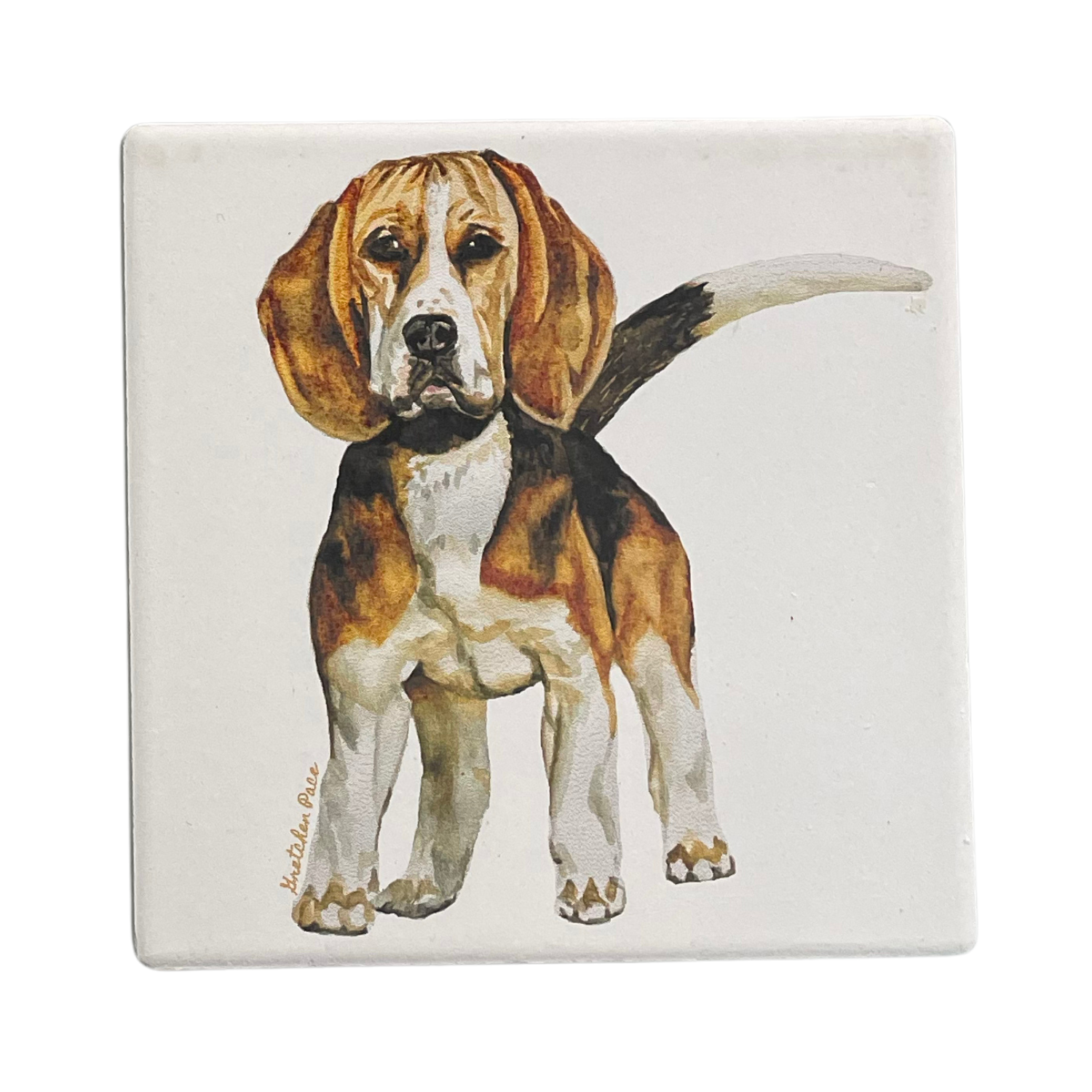 Stone Coaster - Beagle (Square) – Goose and Willow